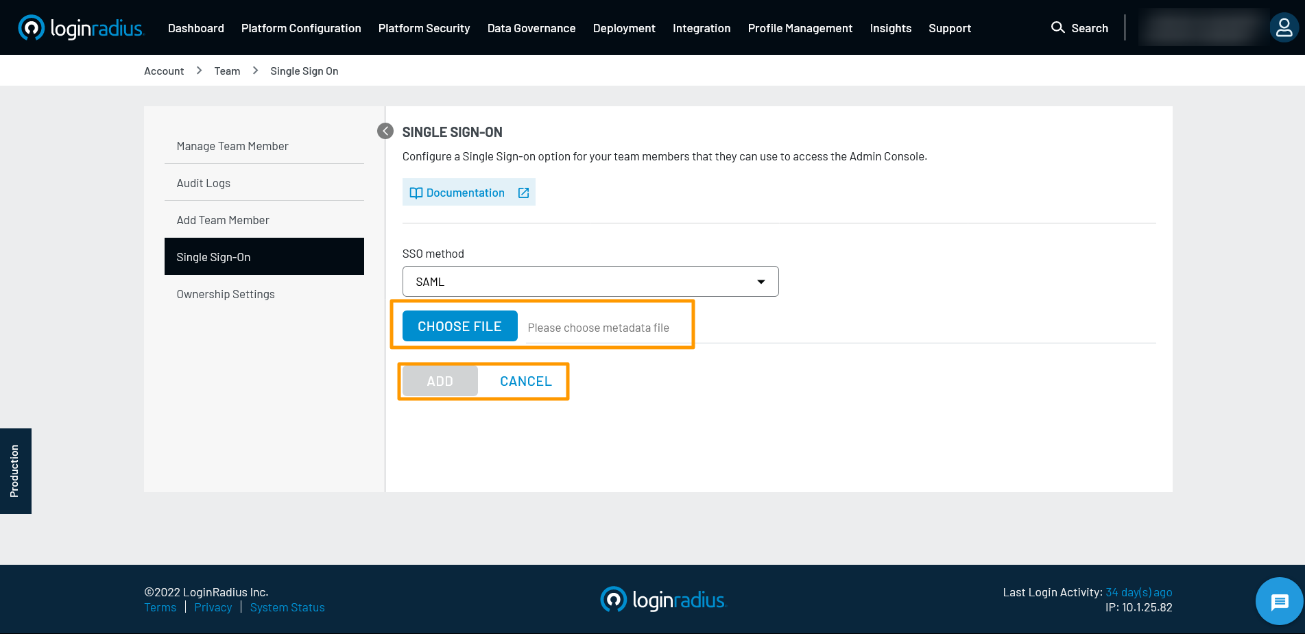Setting up SAML SSO in Admin Console | Identity Platform Documentation